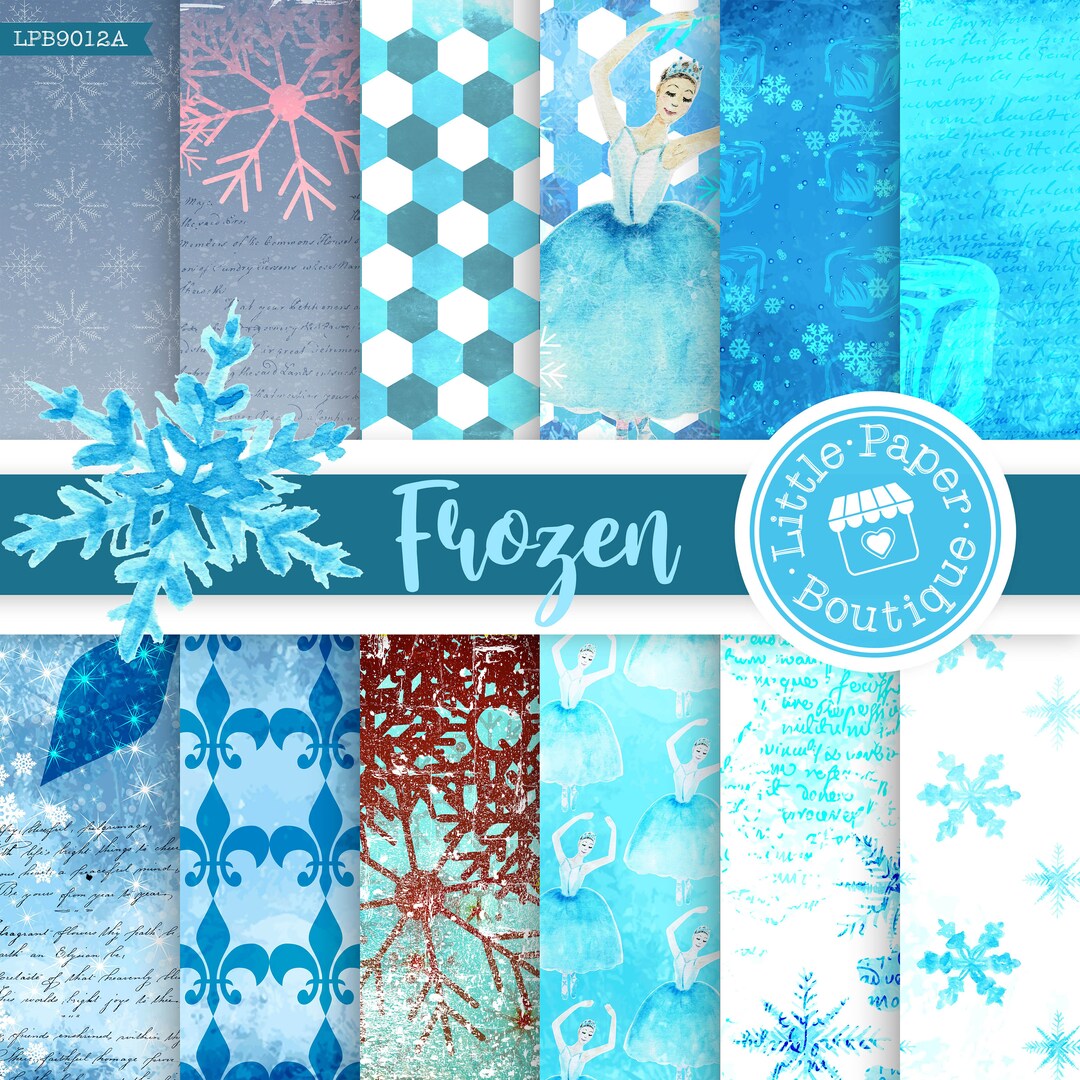 Frozen Digital Paper, Ice Digital Paper, Winter, Ice Background ...