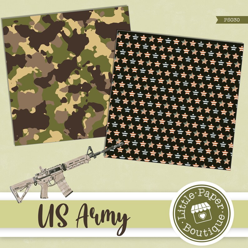 US Army Digital Paper Army Theme Scrapbook Military - Etsy