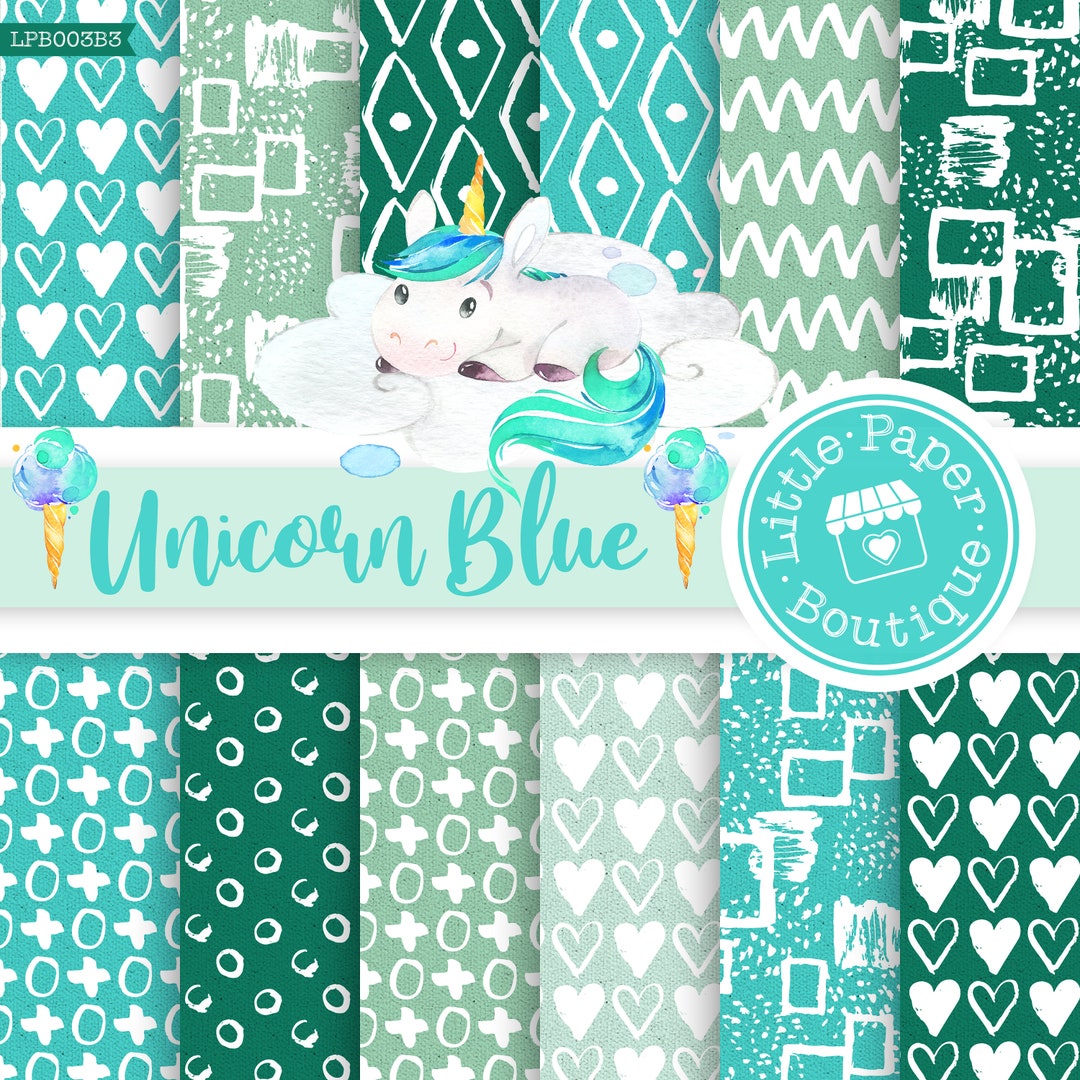 Unicorn Digital Paper,scrapbook Paper, Whimsical Digital Paper, Unicorn ...