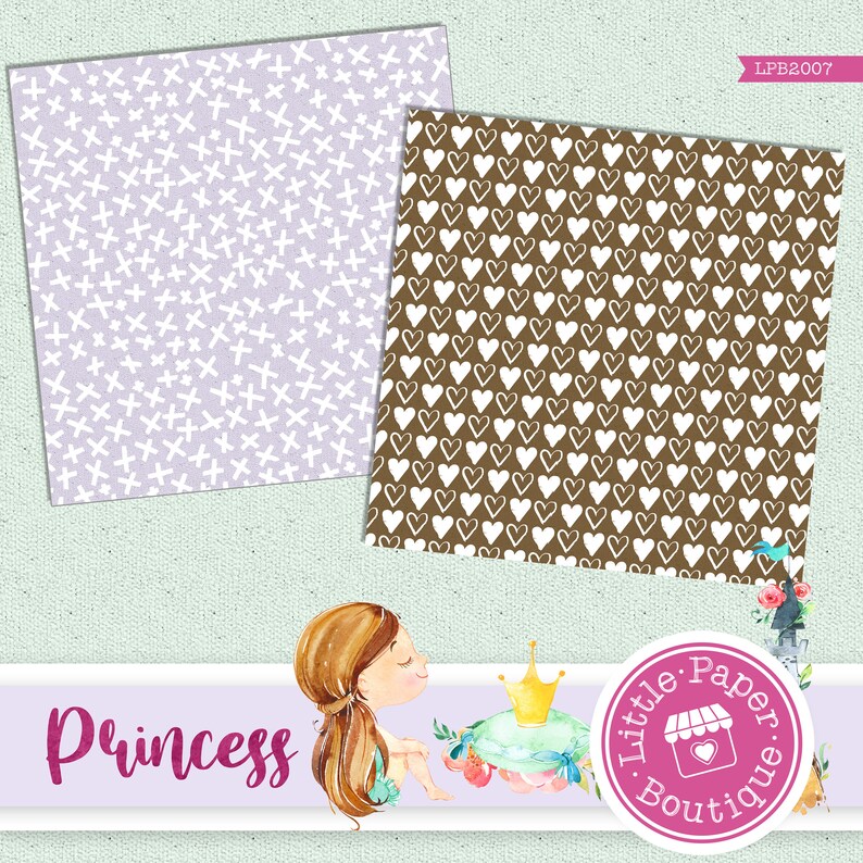 Little Princess Digital Paper Downloads Girl Printables - Etsy