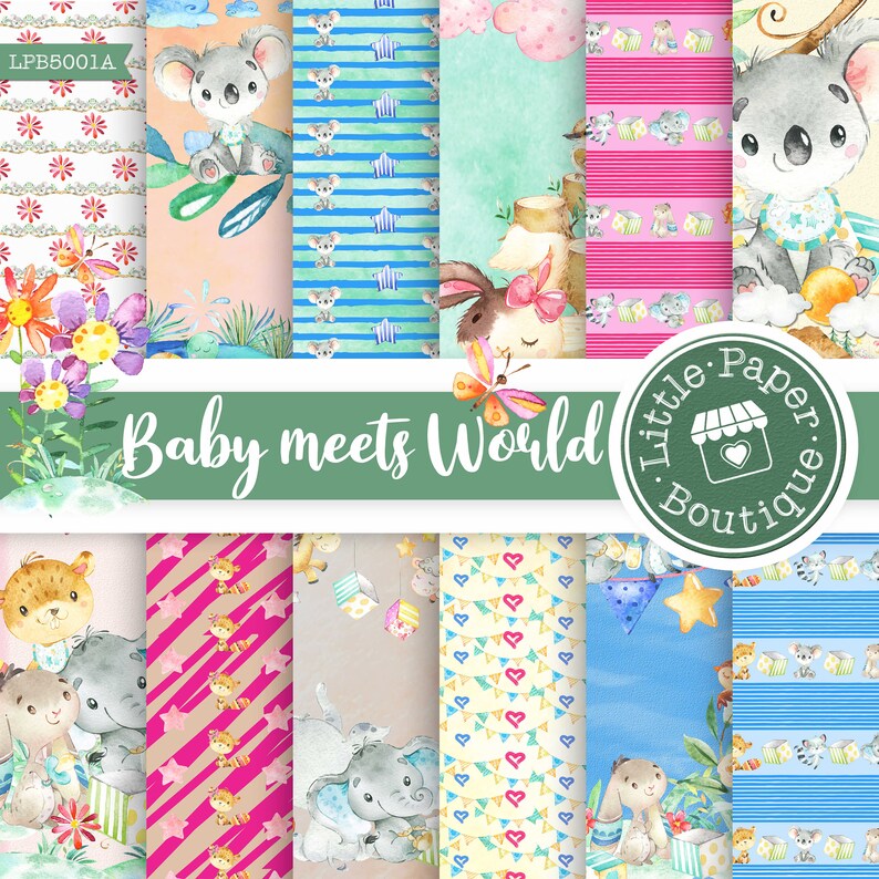 Baby Girl Digital Paper Pack Vintage Baby Papers Shabby Baby - Etsy