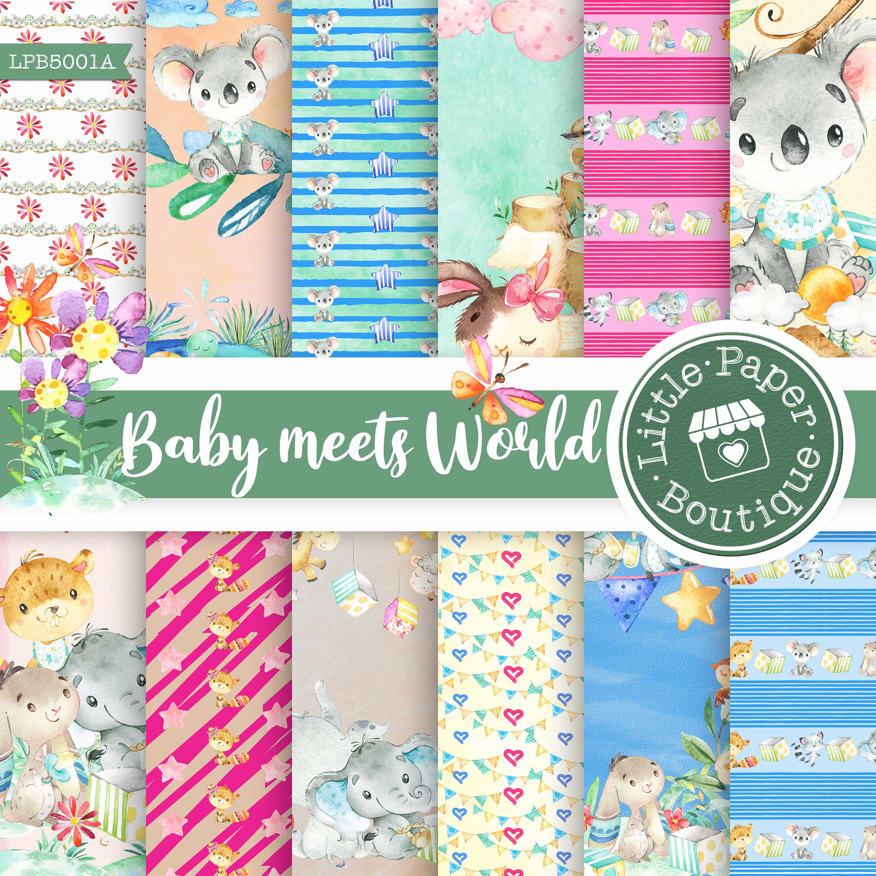 Baby Girl Digital Paper Pack Vintage Baby Papers Shabby Baby - Etsy