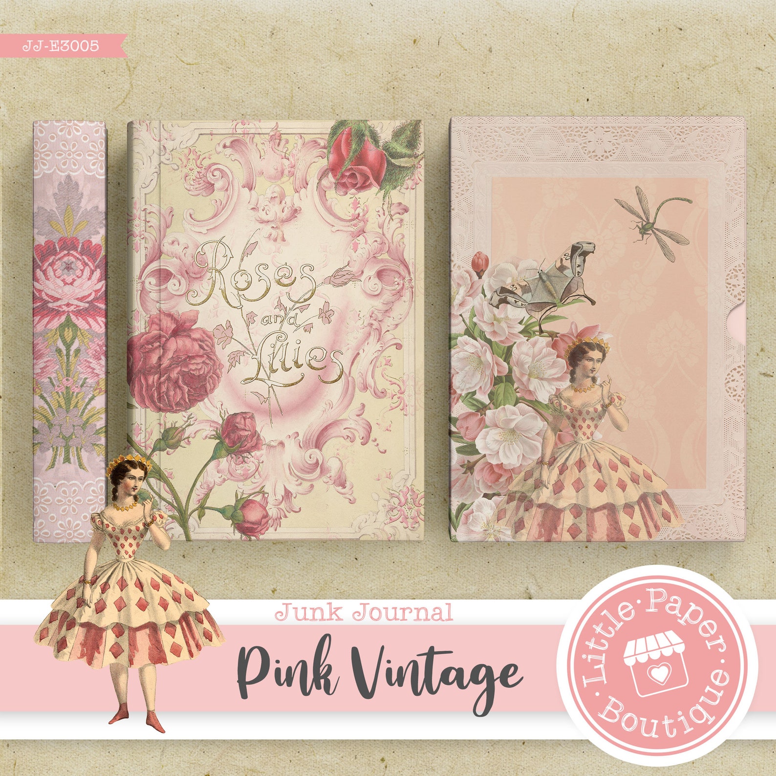 Vintage French Pink Digital Junk Journal Kit FULL KIT With - Etsy