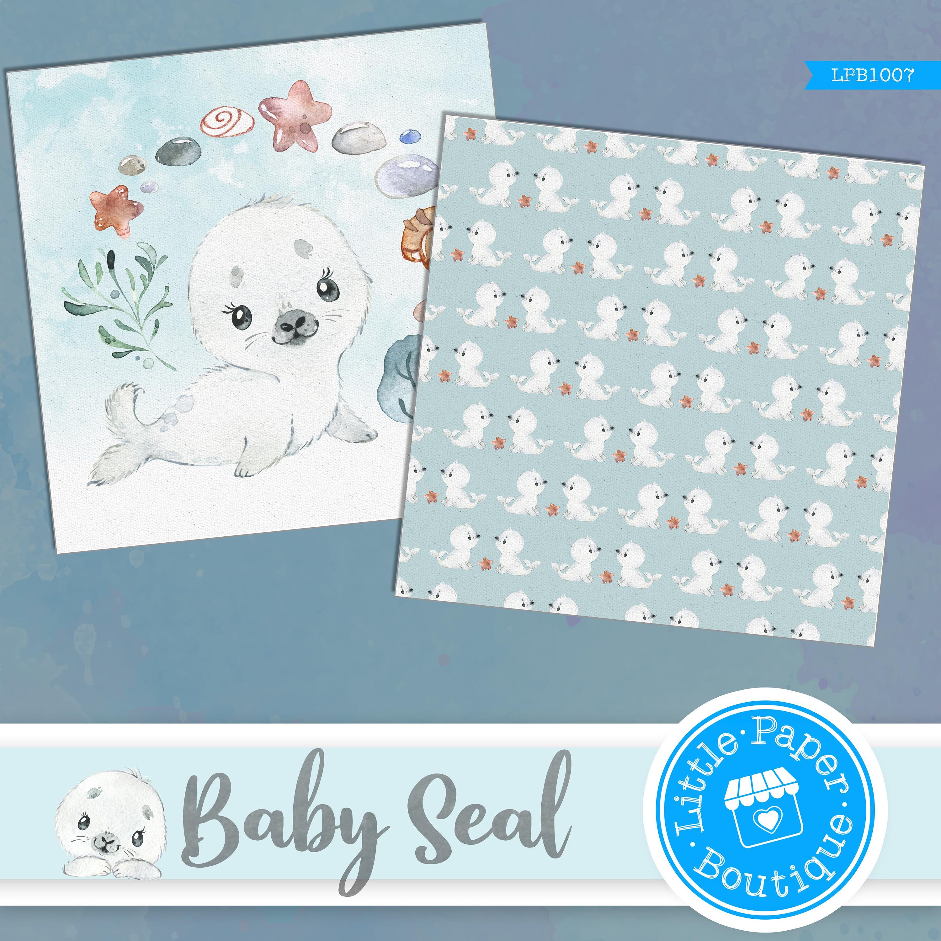 Seal Digital Paper Seal Pattern Ocean Pattern Digital - Etsy
