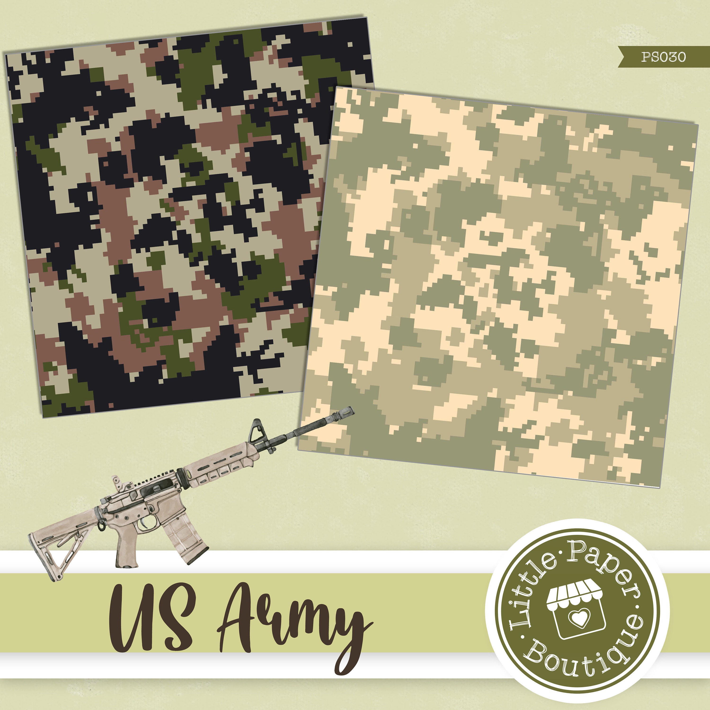 US Army Digital Paper Army Theme Scrapbook Military - Etsy