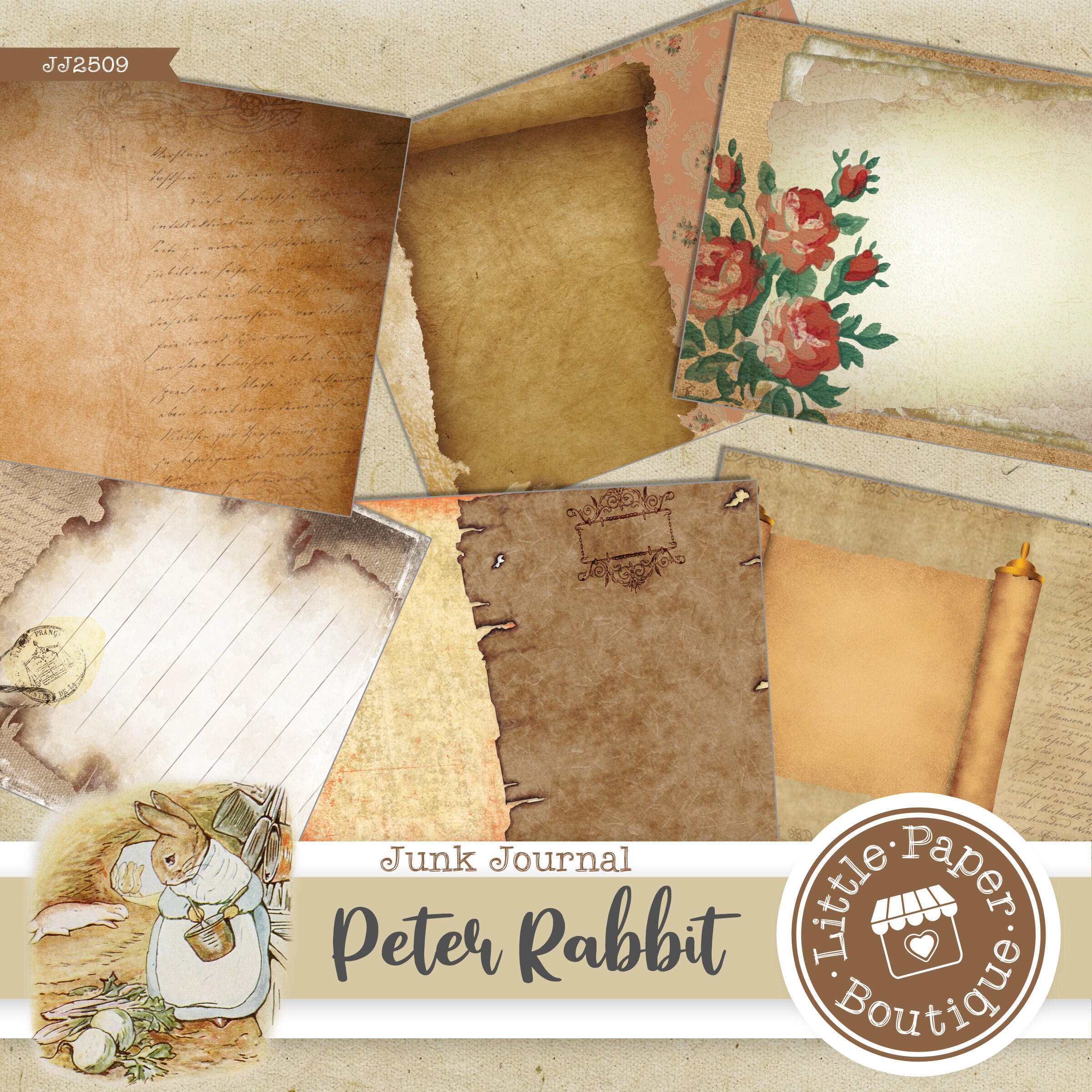 Peter Rabbit by Beatrix Potter Digital Junk Journal Kit FULL - Etsy