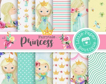 LITTLE PRINCESS Digital Paper Downloads Girl Printables Patterns ...
