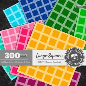 Checkerboard Digital Paper 100 Rainbow Colors Checkered Check Squares ...