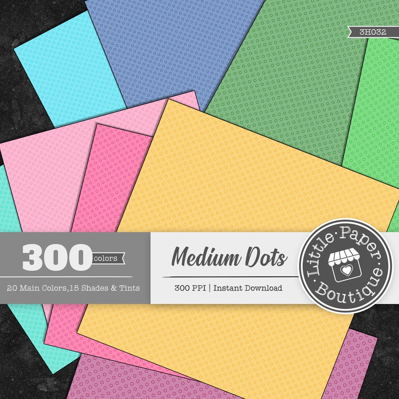 300 Tiny Polka Dot Digital Paper Digital Rainbow Polka Dot Paper Polka ...