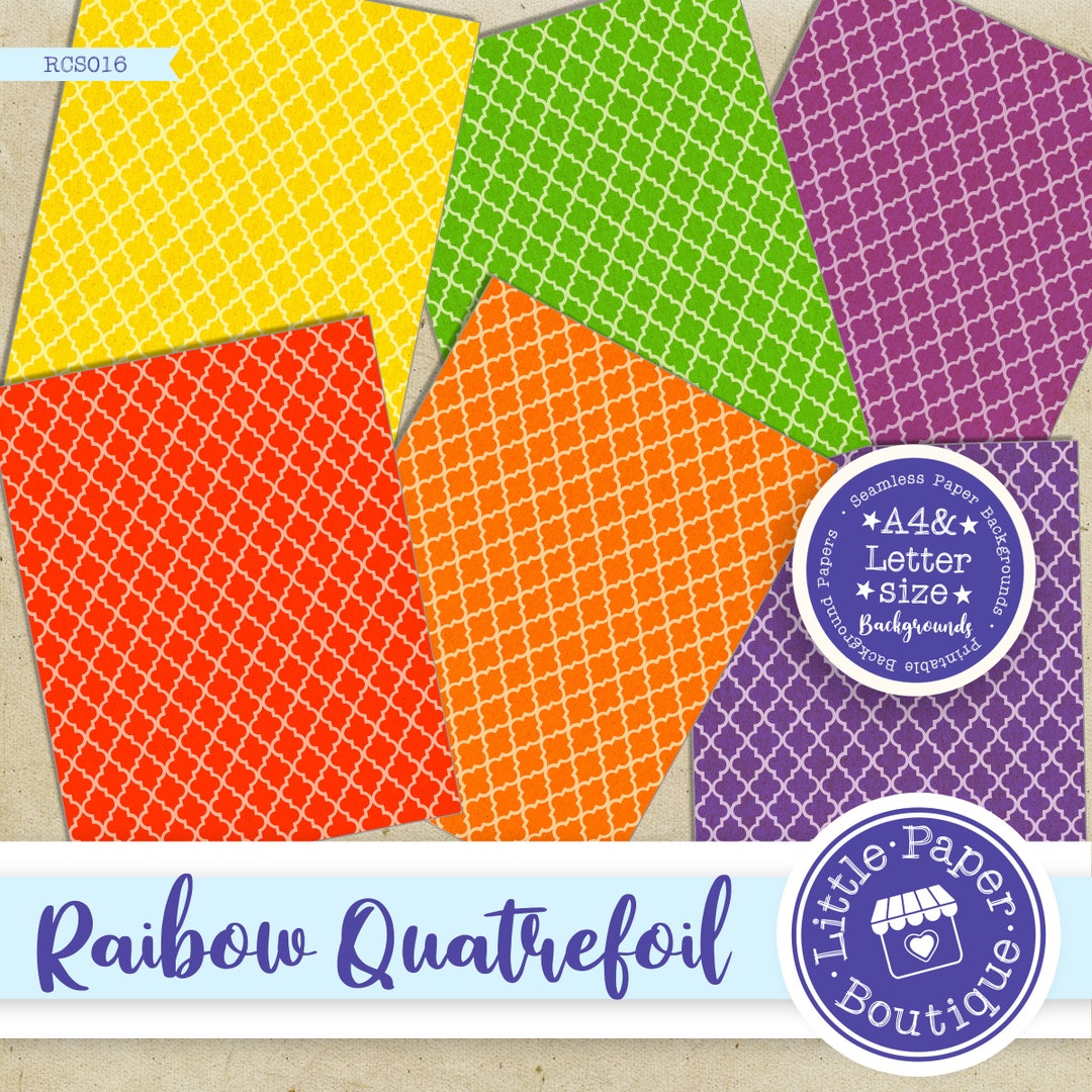 SEAMLESS A4 LETTER Quatrefoil Digital Paper Pack Digital Scrapbook ...