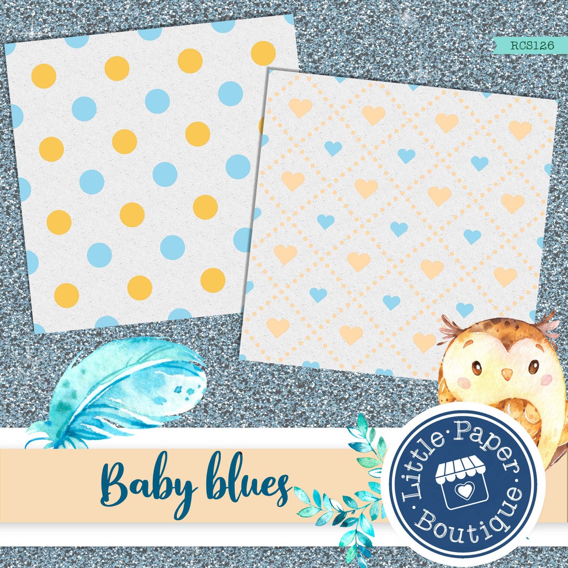 Baby Blue Digital Paper Blue Grey Baby Boy Digital Paper - Etsy