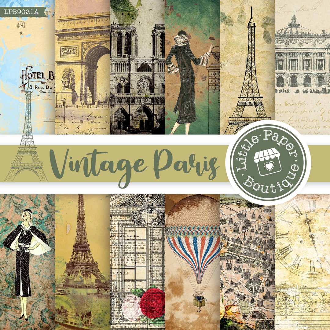 French Digital Paper - French Clipart - Scrapbook Paper, Bonjour Paris ...
