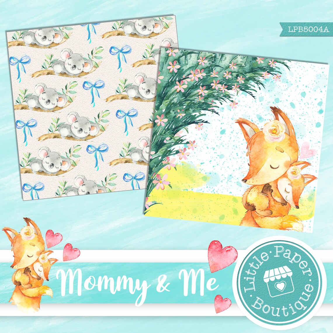 Baby Girl Digital Paper Mother and Baby Mommy and Me Digital - Etsy