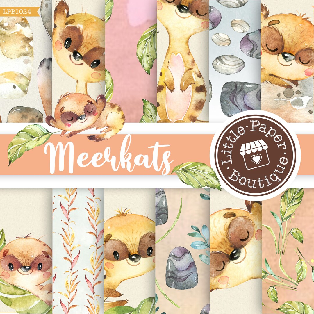Africa Meerkat Watercolor, Nursery Art, Baby Shower, Animals Clipart ...