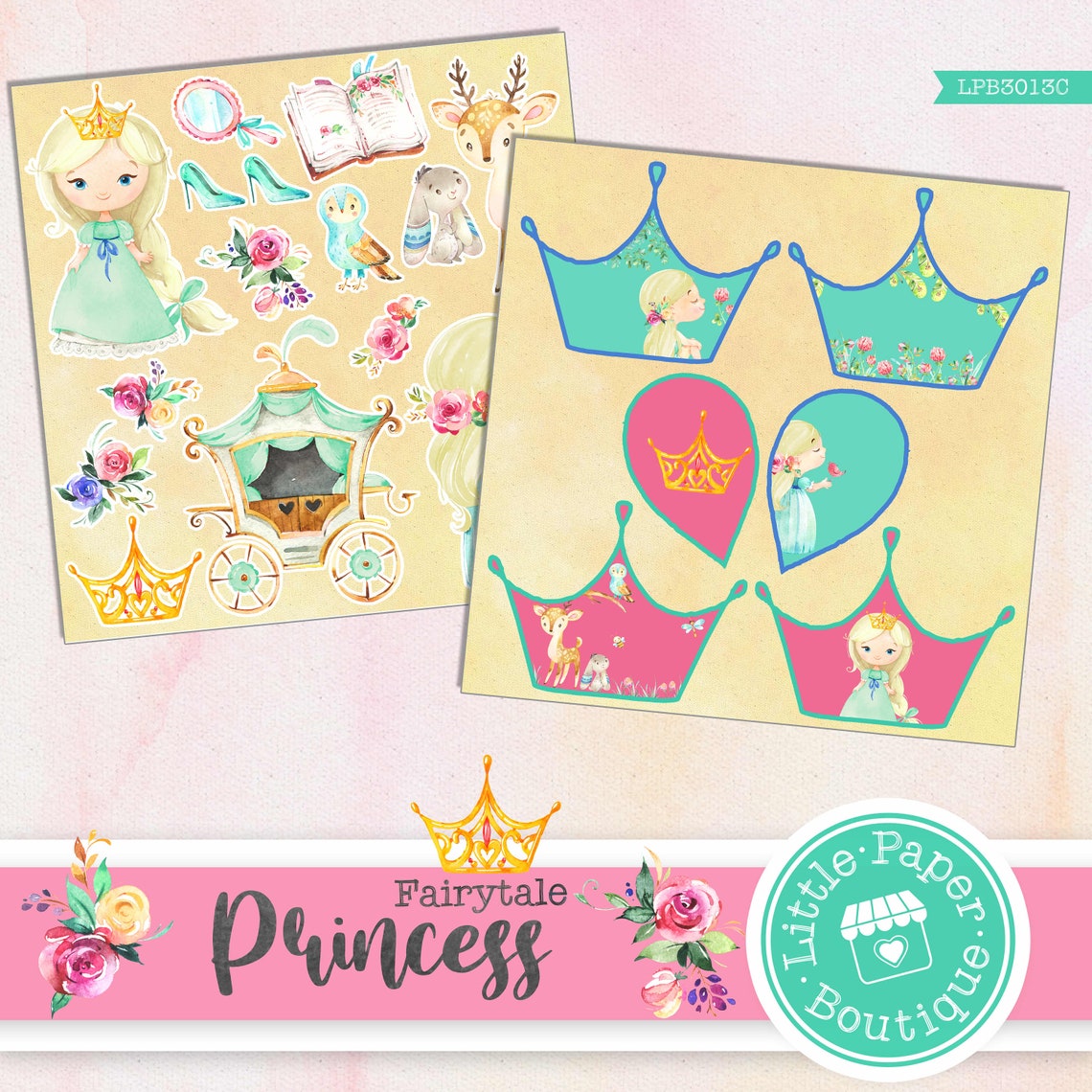 Little Princess Digital Paper Cute Girl Printables Patterns - Etsy