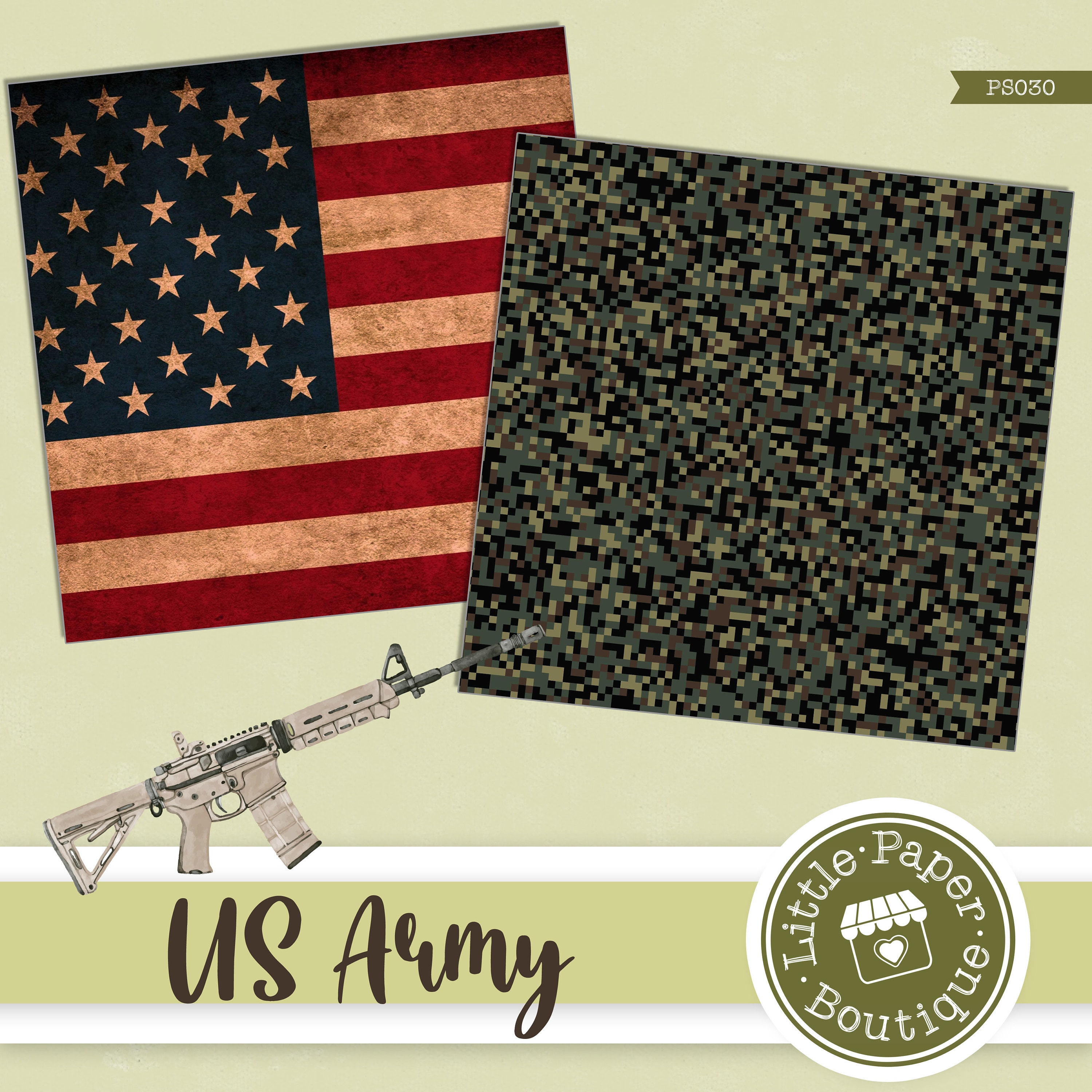 US Army Digital Paper Army Theme Scrapbook Military - Etsy