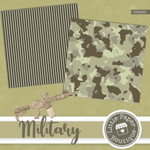 US Army Digital Paper, Army Theme Scrapbook, Military Scrapbook ...