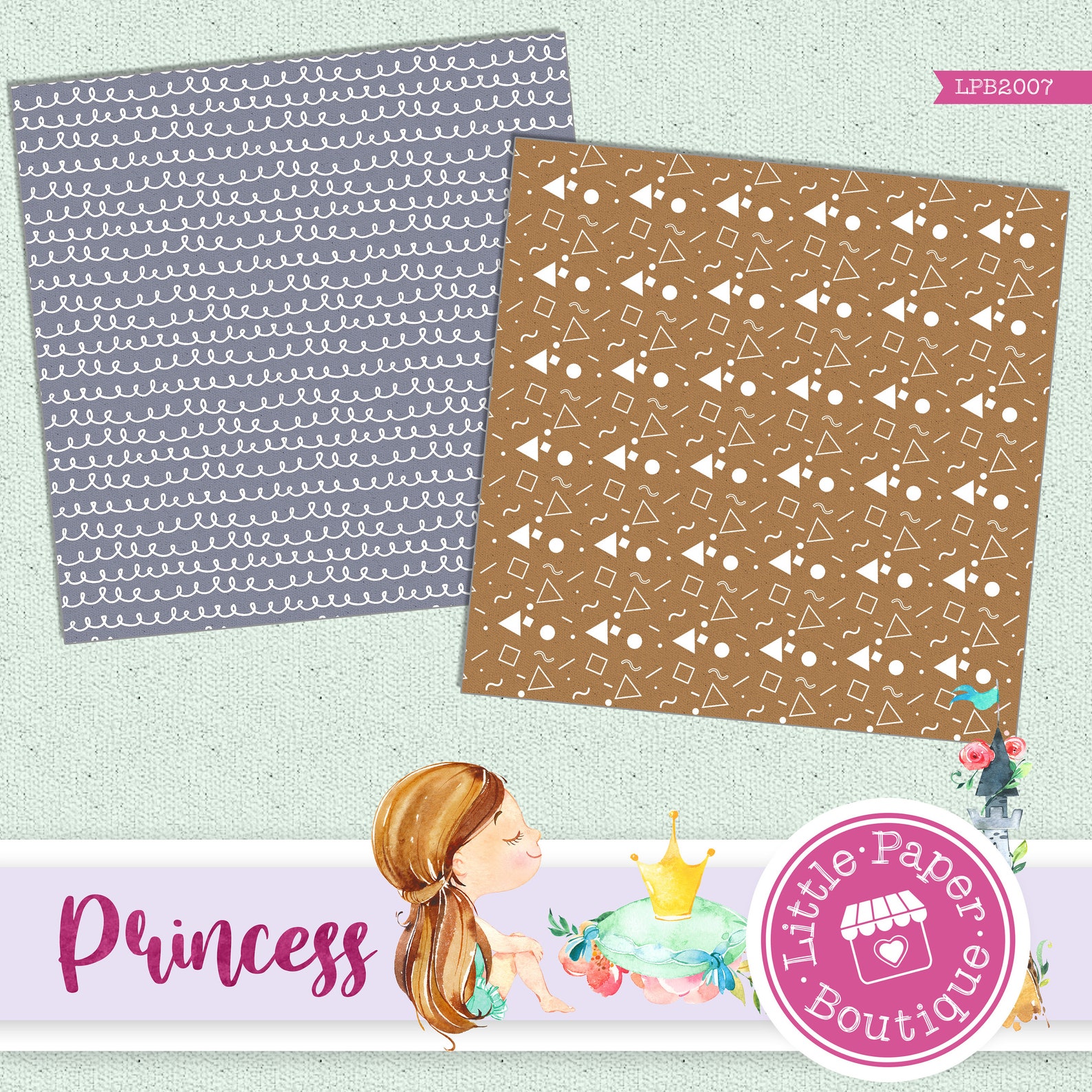 Little Princess Digital Paper Downloads Girl Printables - Etsy
