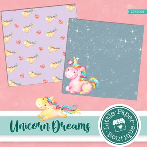 Unicorn Digital Paper,scrapbook Paper,unicorn Digital,unicorn Papers ...
