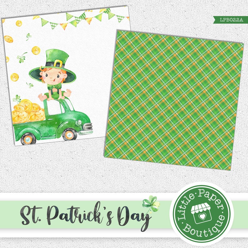St Patricks Day Digital Paper Watercolor Leprechaun - Etsy