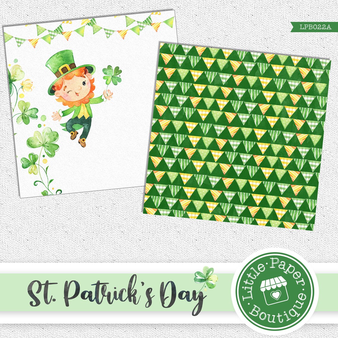 St Patricks Day Digital Paper Watercolor Leprechaun - Etsy