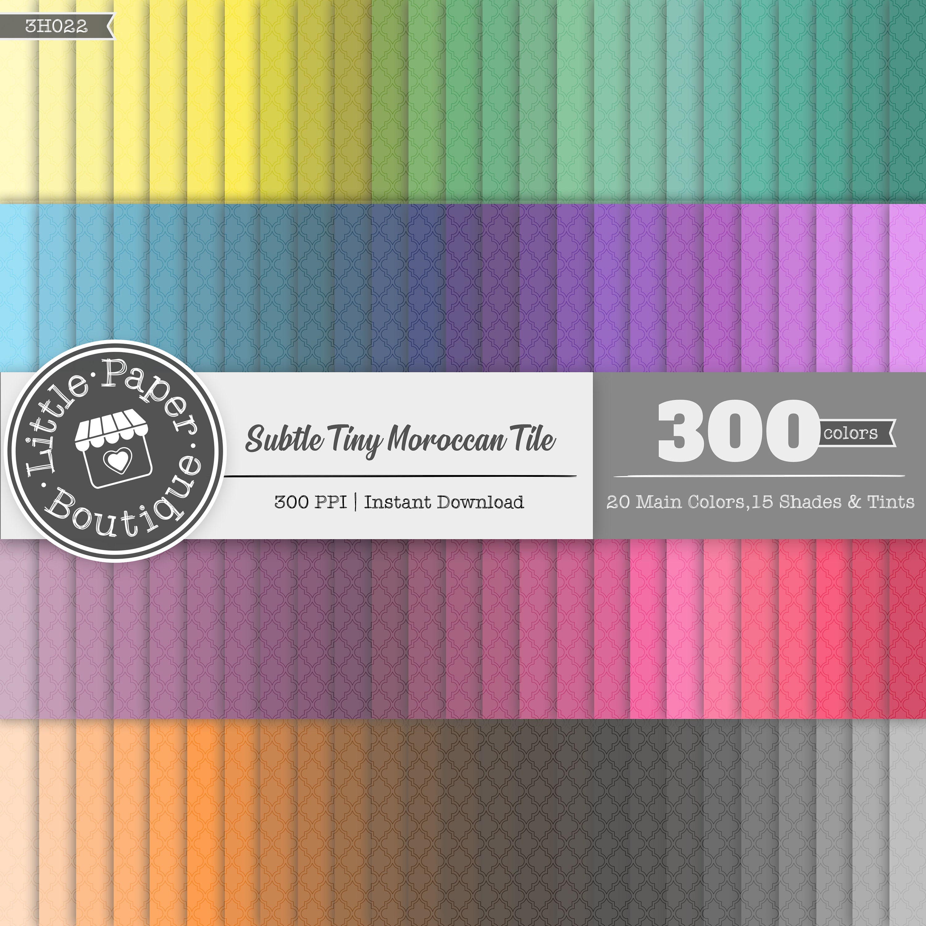 300 Tinted Moroccan Digital Paper 100 Rainbow Colors Classic Moroccan ...