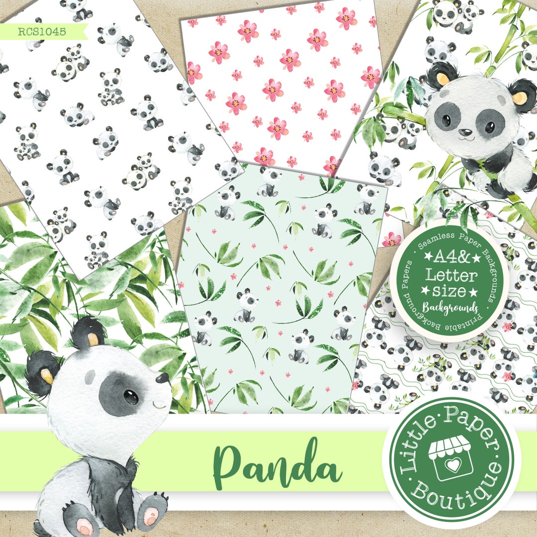 SEAMLESS A4 Letter Panda Digital Paper, Panda Pattern, Spring,kids ...