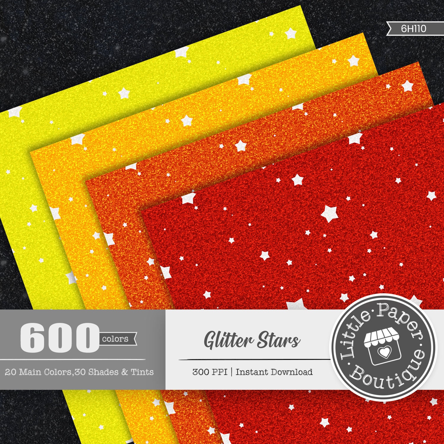 600 Pastel Glitter Stars Printable Background for COMMERCIAL USE ...