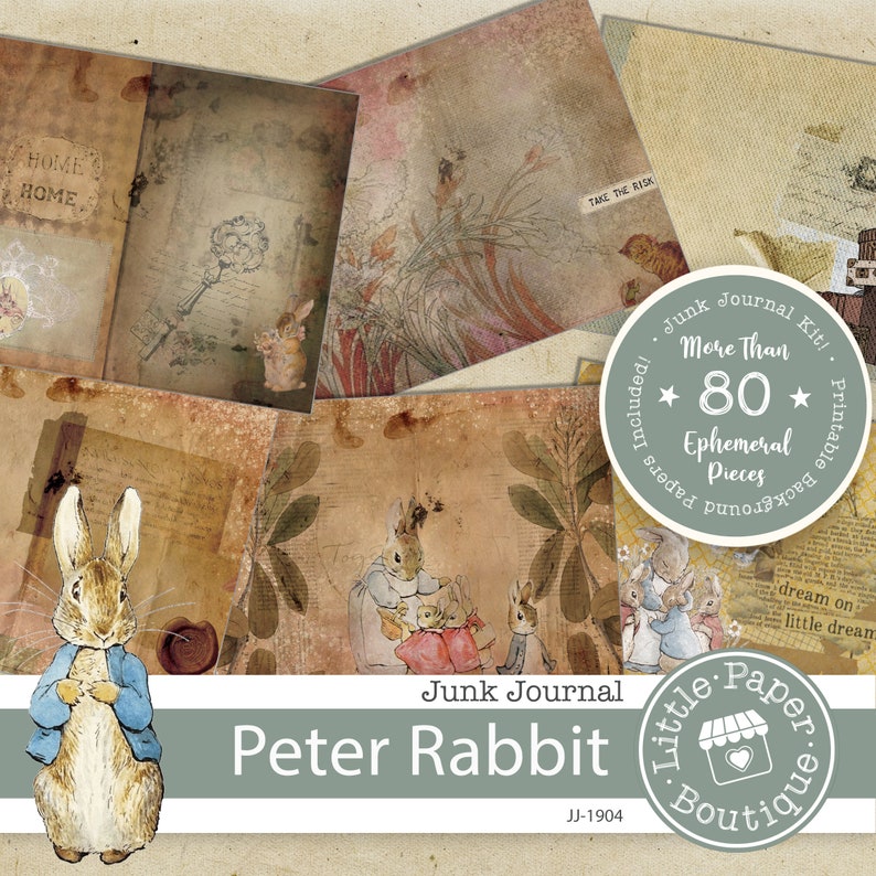 Peter Rabbit by Beatrix Potter Digital Junk Journal Kit (FULL KIT) With ...
