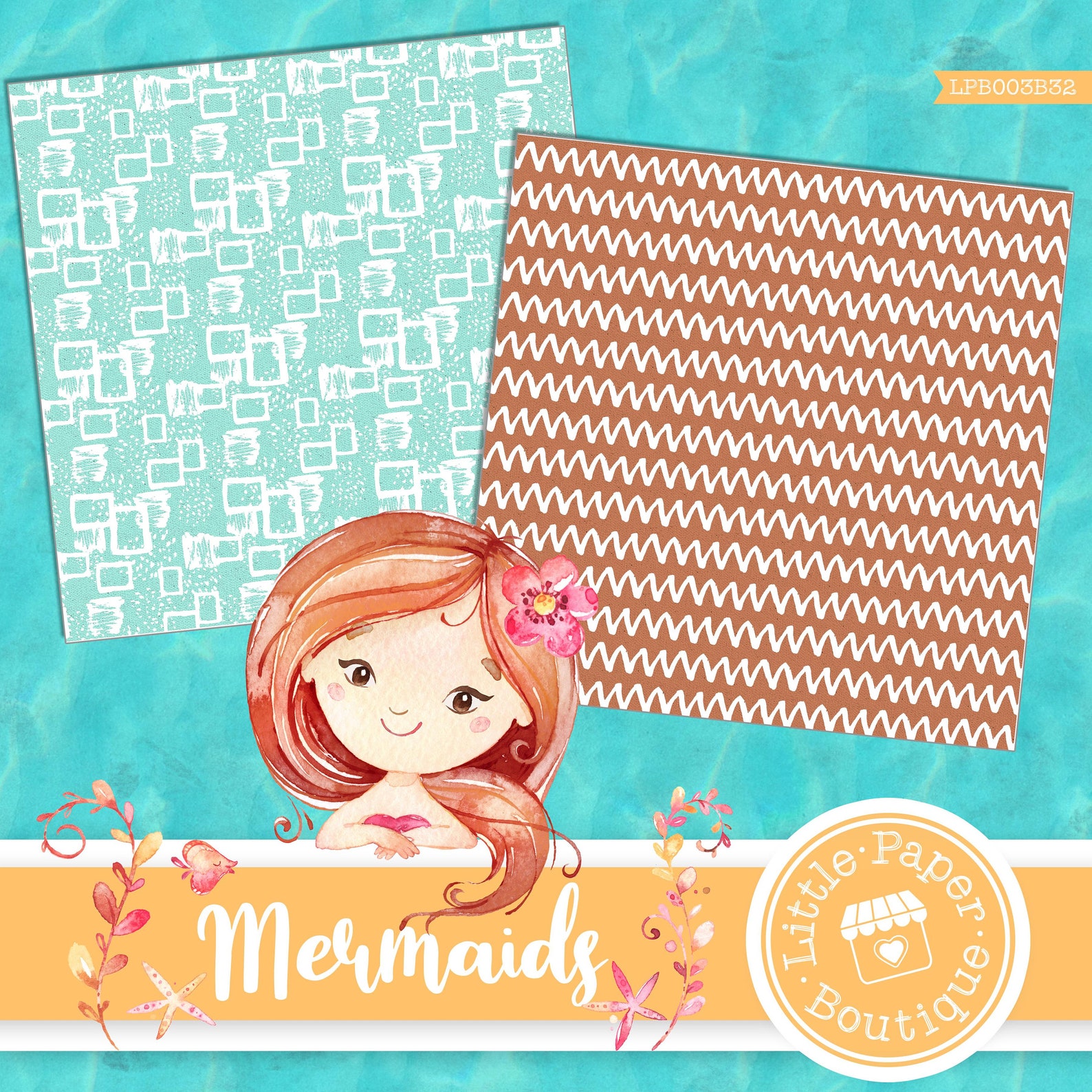The Little Mermaid Digital Paper Princess Ariel Scrapbook - Etsy