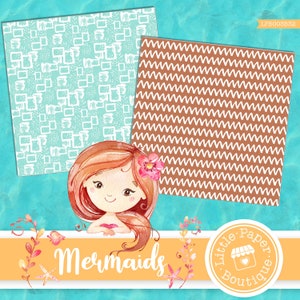 The Little Mermaid Digital Paper Princess Ariel Scrapbook - Etsy