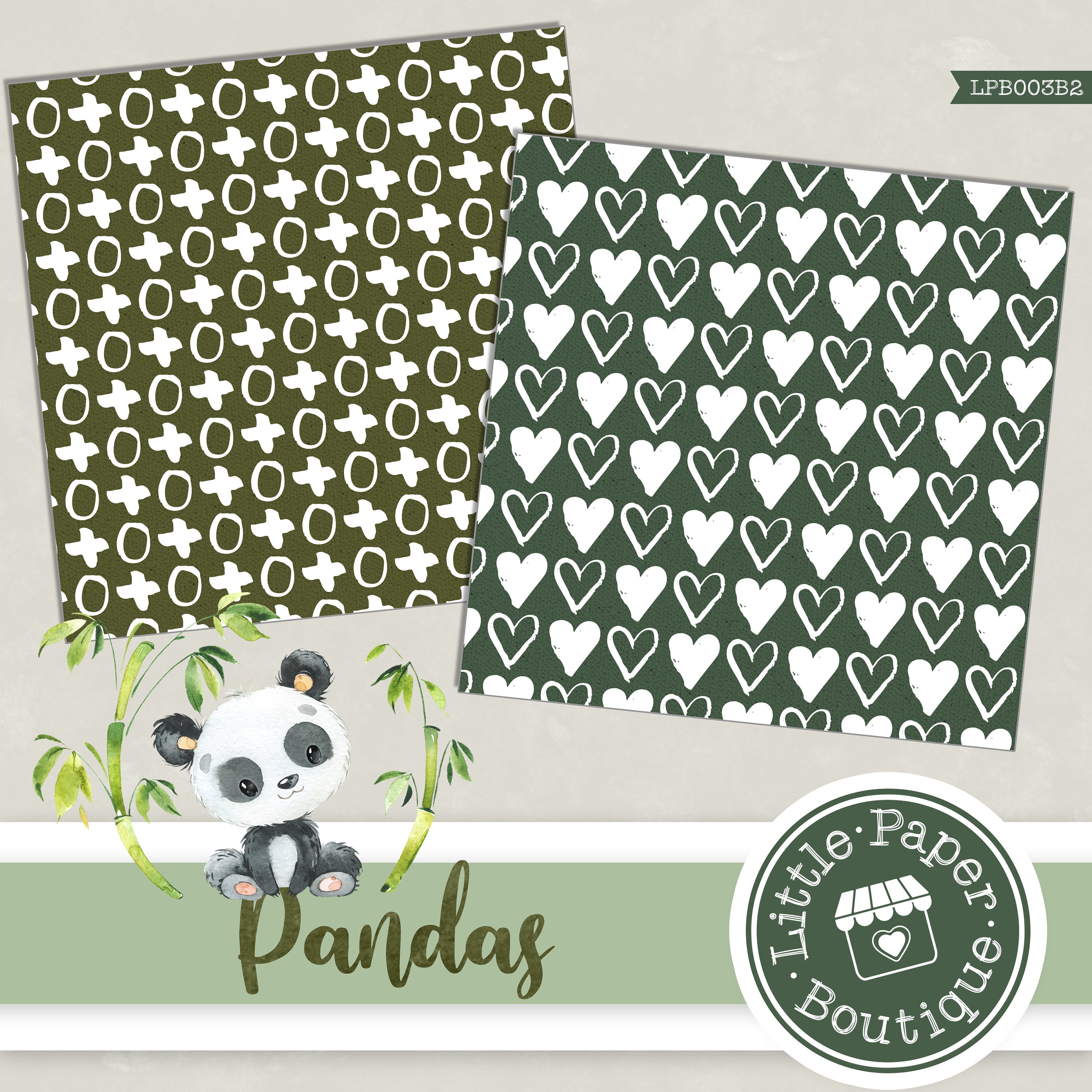 Panda Digital Paper Digital Scrapbook Paper Digital Paper - Etsy