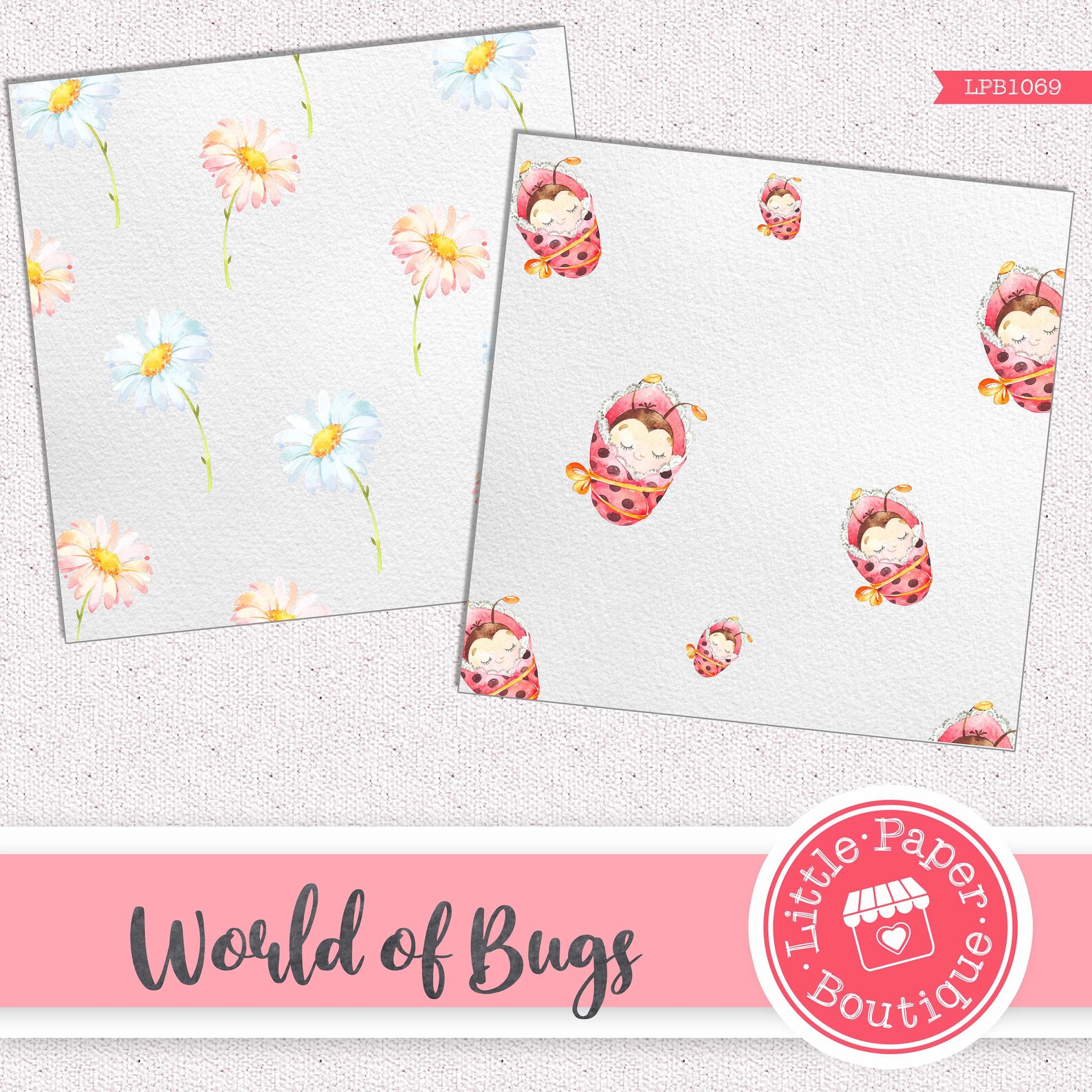 Ladybug Digital Paper Sweet Ladybug Scrapbook Papers | Etsy