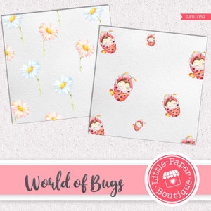 Ladybug Digital Paper, Sweet Ladybug Scrapbook Papers, Commercial Use ...