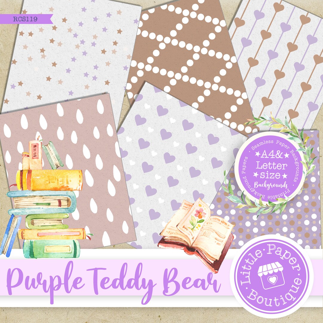 SEAMLESS A4 Letter 12x12 Pink and Purple Printable Digital Papers ...