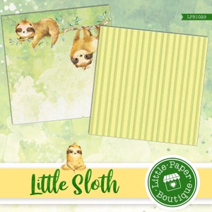 Sloth Boy Digital Papers, Sloth Party Animal for Birthday, Baby Shower ...