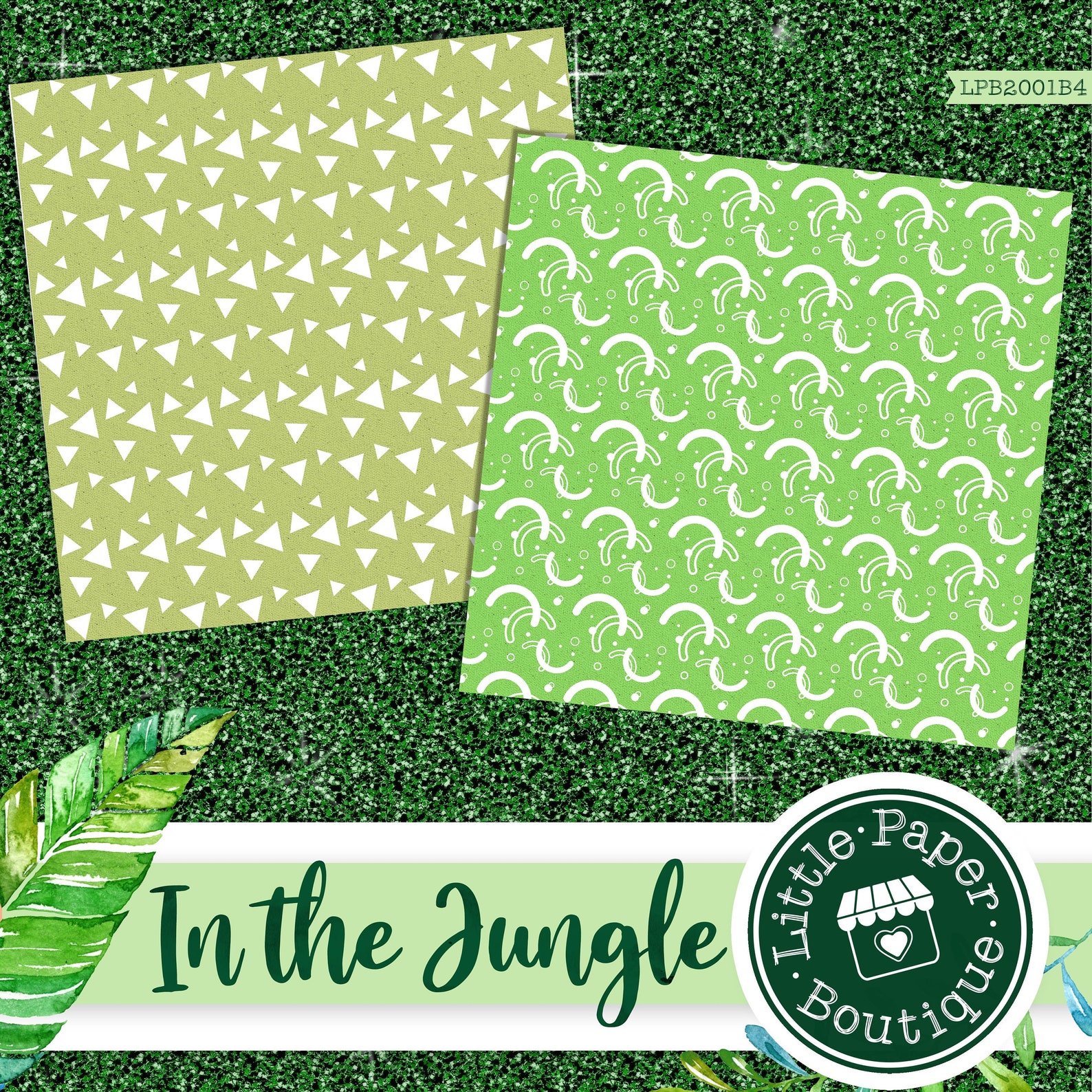 Green Digital Paper Pack Polka Dots Stripes Background St. | Etsy