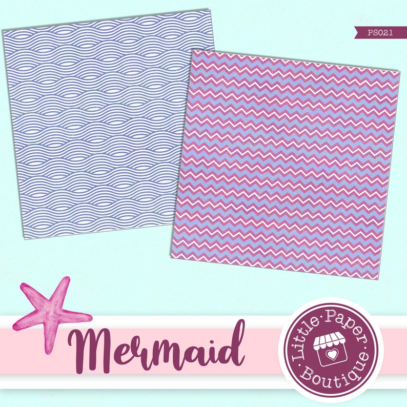 The Little Mermaid Digital Paper Princess Ariel Scrapbook - Etsy