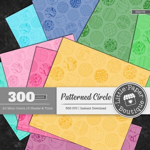 Retro Circles Digital Paper 100 Rainbow Colors Classic Diamond Circles ...