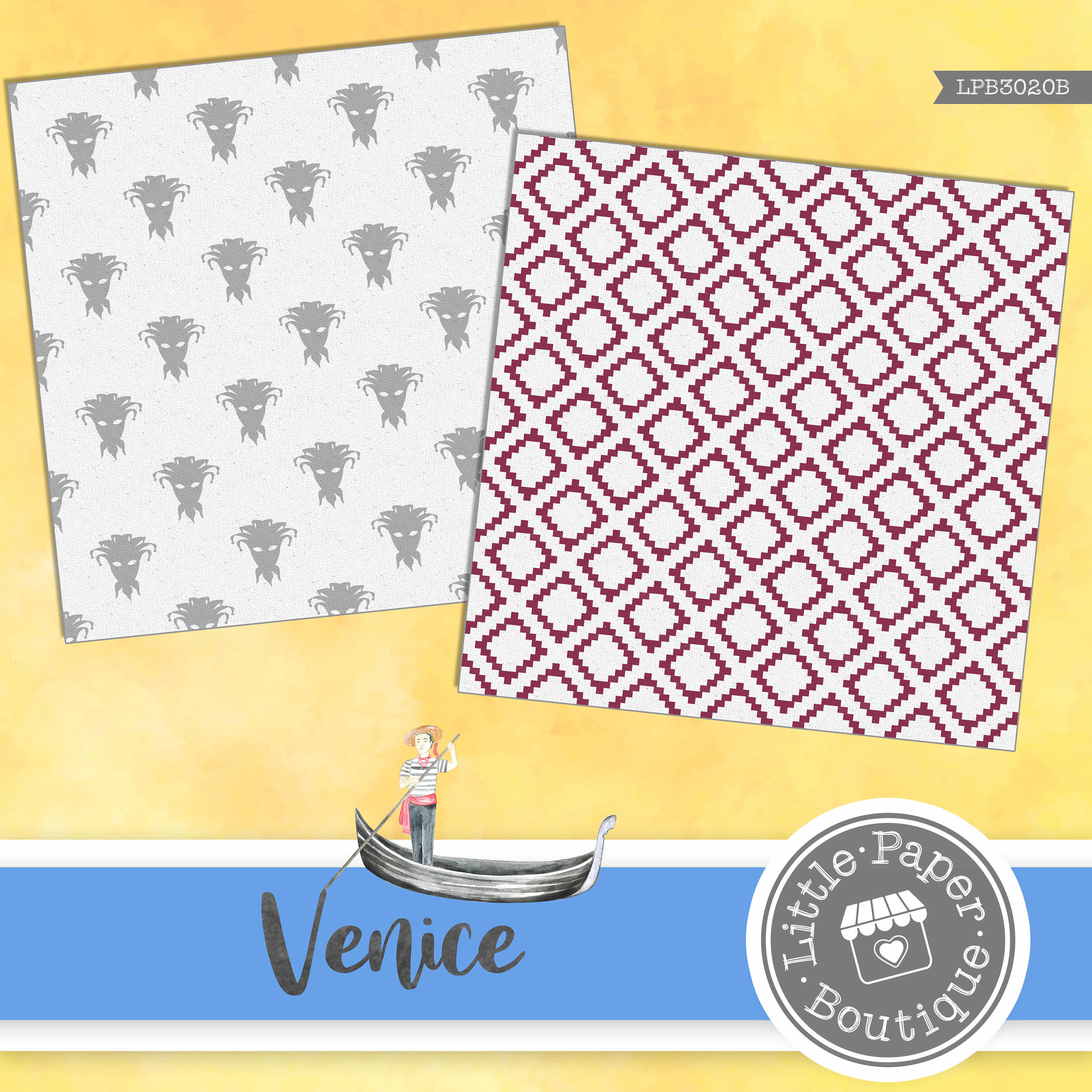 Venice digital paper Italy digital paper pack Мask digital | Etsy