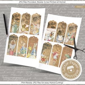 Peter Rabbit by Beatrix Potter Digital Gift Tags Printable, Vintage ...