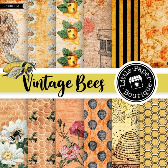 Busy Bee Digital Paper Scrapbook Papers Background Polka - Etsy