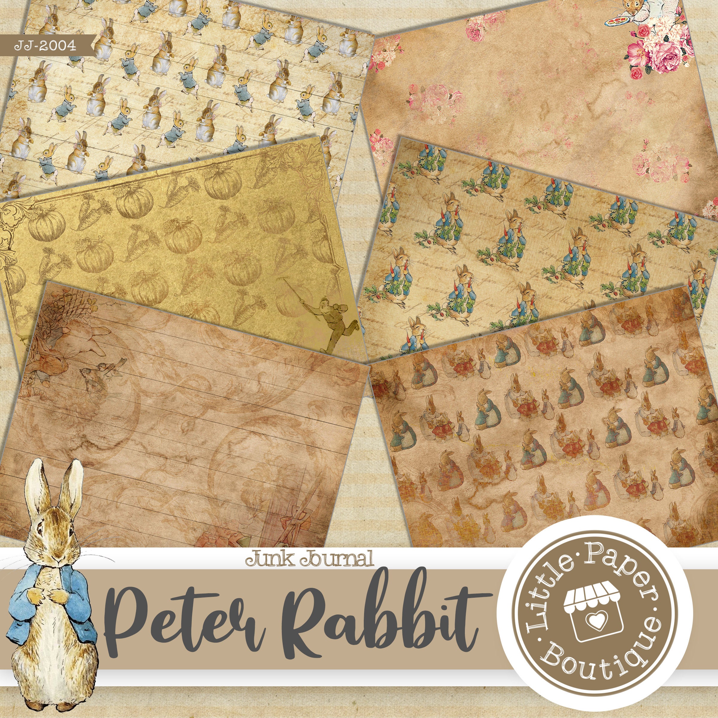Peter Rabbit by Beatrix Potter Digital Junk Journal Kit FULL - Etsy