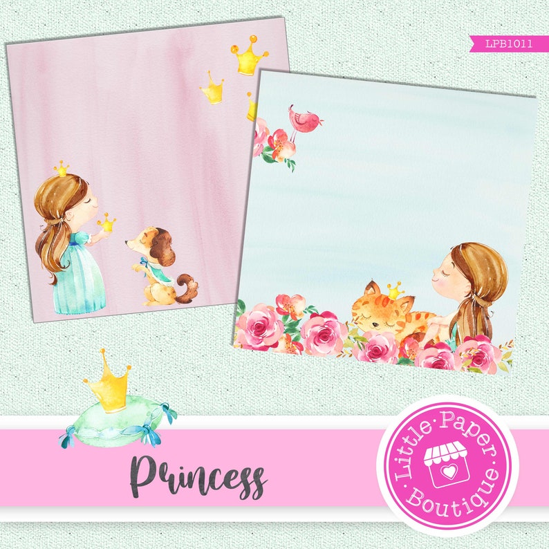 Princess Digital Paper Princess Printable Paper Princess - Etsy