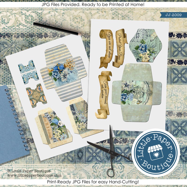 Vintage French Blue Digital Junk Journal Kit FULL KIT With - Etsy