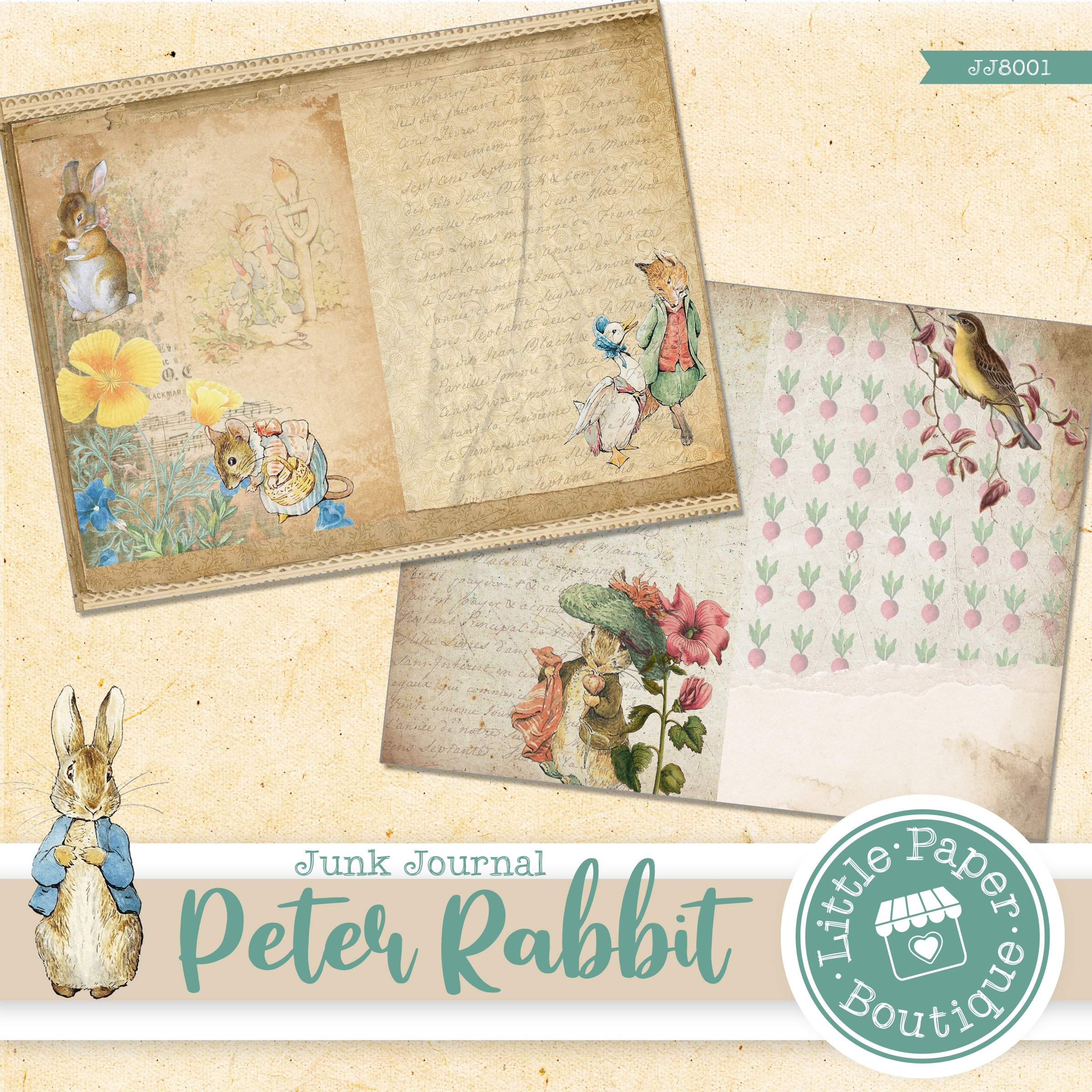 Peter Rabbit by Beatrix Potter Digital Junk Journal Clipart - Etsy