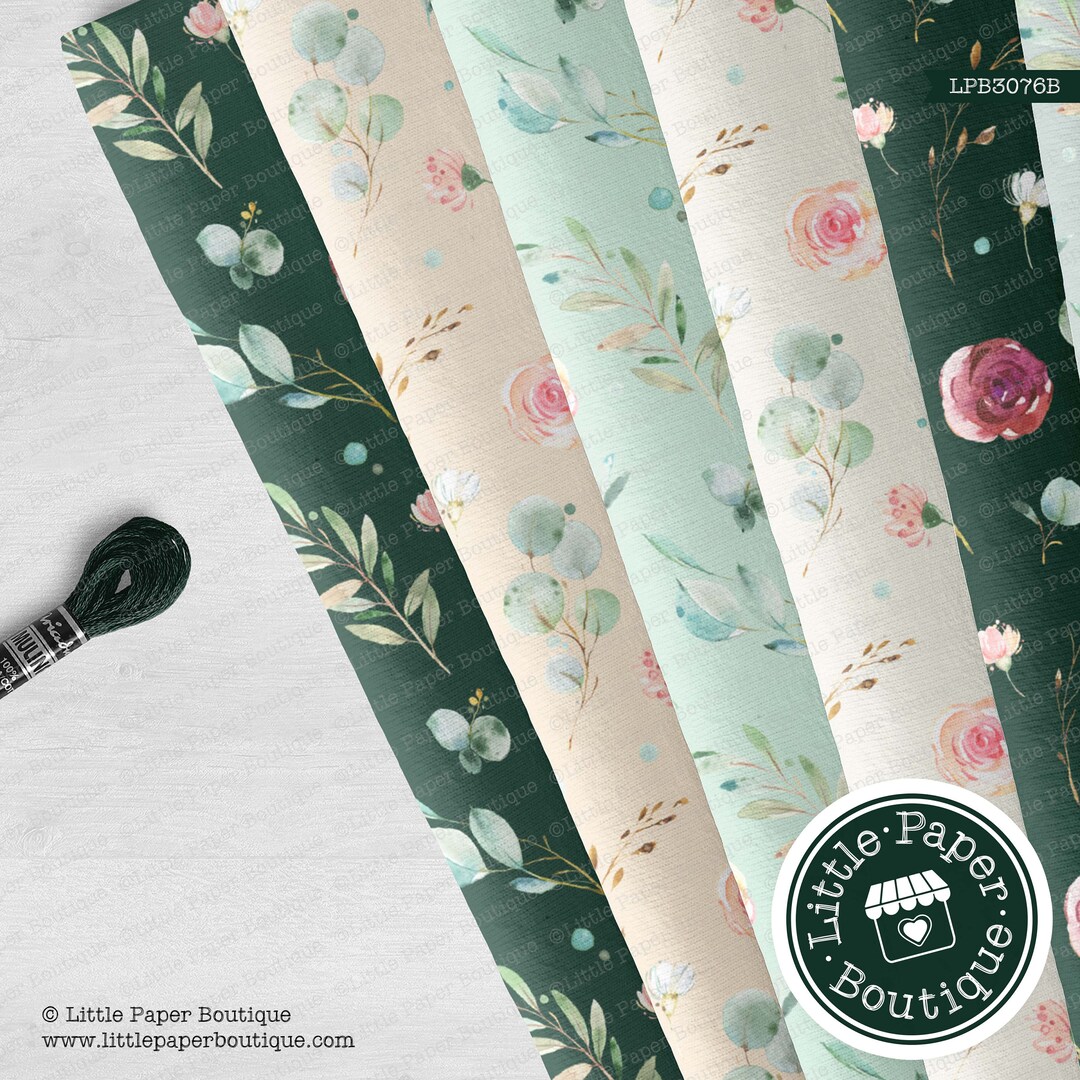 Watercolor Eucalyptus Digital Paper, Seamless Eucalyptus Patterns for ...