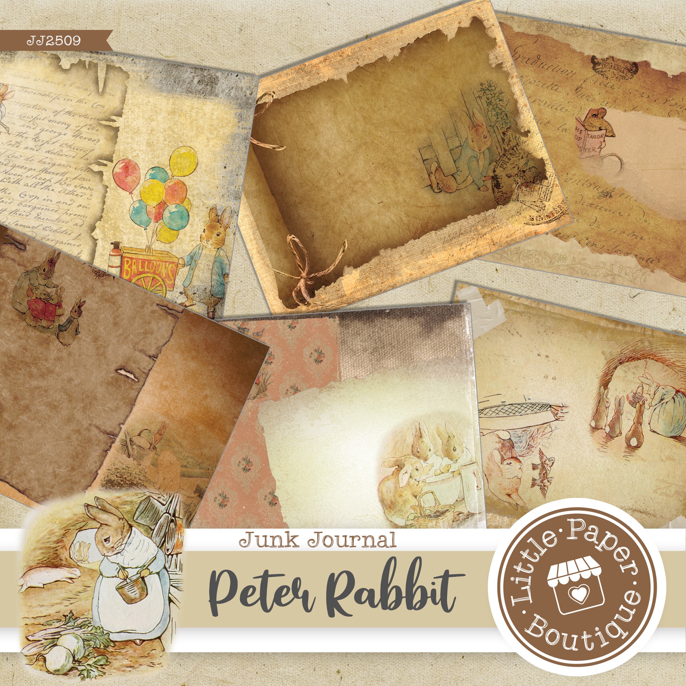 Peter Rabbit by Beatrix Potter Digital Junk Journal Kit FULL - Etsy