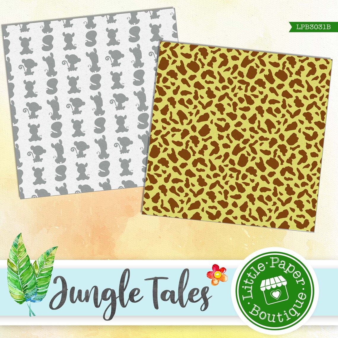 Safari Digital Papers Pack Printable Sheets Scrapbooking - Etsy