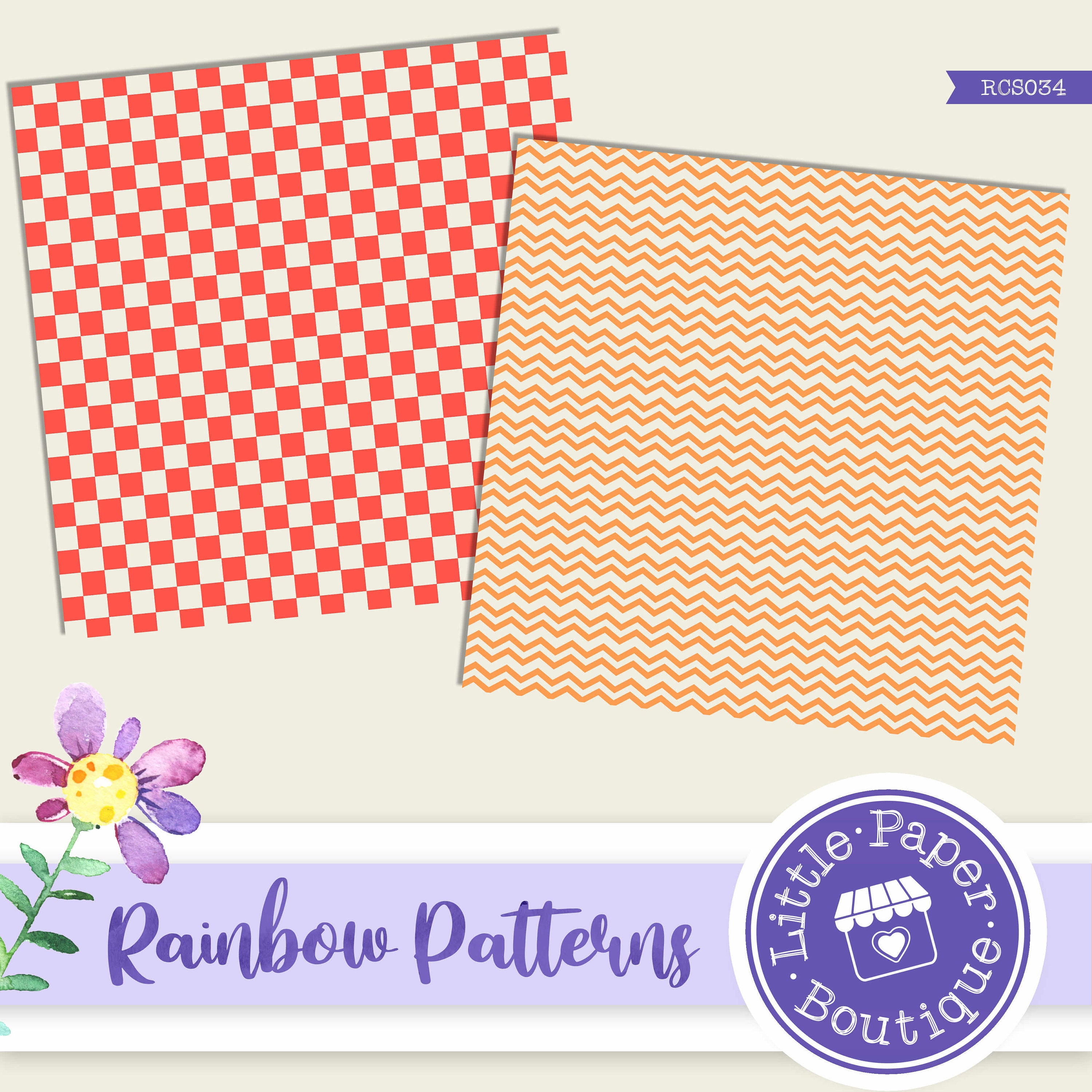 Bright Rainbow Digital Paper Set Rainbow Patterned Paper - Etsy